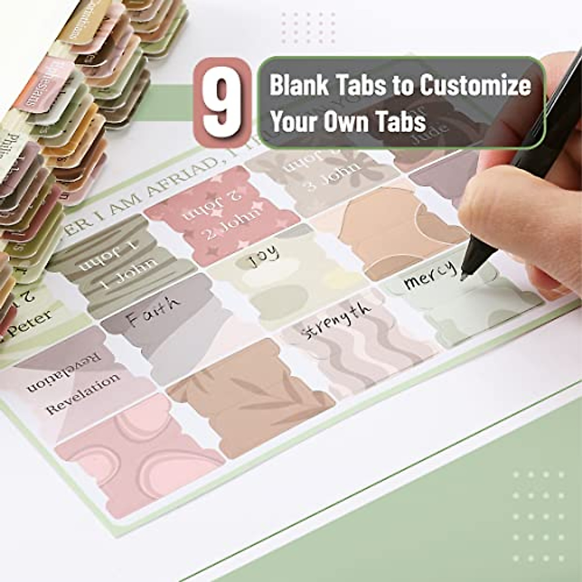Mr. Pen- Bible Tabs, 75 Tabs, Boho Theme, Laminated Bible Tabs for Women and Men, Bible Tabs for Study Bible, Bible Index Tabs, Bible Book Tabs, Bible Labels Tabs, Mr Pen Bible Tabs