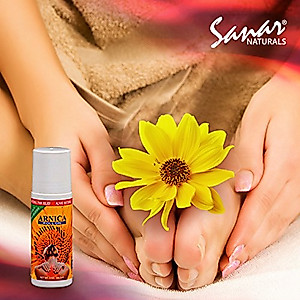 Sanar Naturals Arnica Roll On, 3 oz - Max Strength Relief - Fast Acting - Clear Gel Ointment for Back, Joints, Neck, Legs (Pack of 3)
