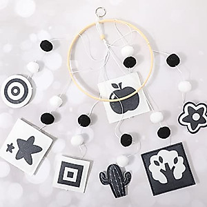 Black and White Mobile for Baby Nursery Crib Baby Mobile Baby Handmade Mobiles Decor for Baby Shower Gifts Baby Cribs Ceiling Hanging Decorations 2 Styles