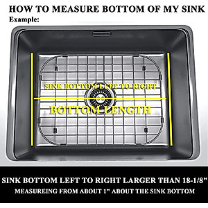 Alonsoo Sink Grid Sink Protectors 26" x 14 1/8" W, Kitchen Sink Grid Centered Drain with Corner Radius 3-1/2", Stainless Steel Sink Rack Kitchen Sink Protector, Sink Bottom Rack