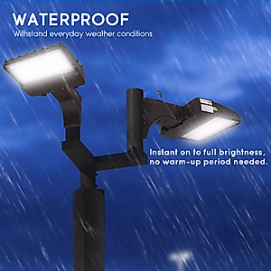 LEONLITE 105W LED Shoebox Area Pole Light, Parking Lot Outdoor Street Lamp, 300W-350W MH/HPS Equivalent, 13,500Lm, 5000K Daylight, Photocell Included, UL-Listed, Wet Location Applicable