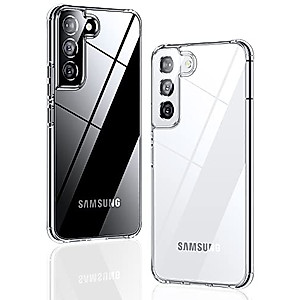 Humixx Samsung Galaxy S22 Crystal Clear Case, [20X Anti-Yellowing][Military Grade Shockproof] Soft Slim Fit Transparent Protective TPU Silicone Bumper Airbag Case Cover for Samsung S22 5G,Clear