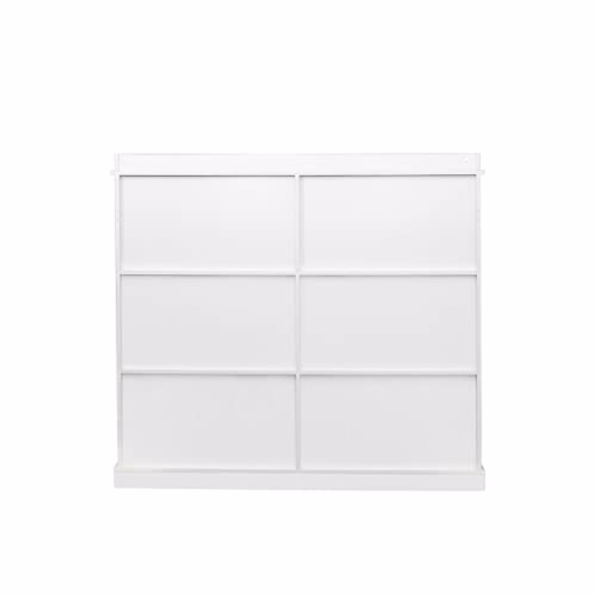 PKUGU White Bookshelves, 10-Grid Floor Standing Storage Shelves, 3-Tier Bookshelf with Storage, Vertical Cabinet Bookcase, Modern Open Bookshelf, Bookcases for Bedroom Study Living Room
