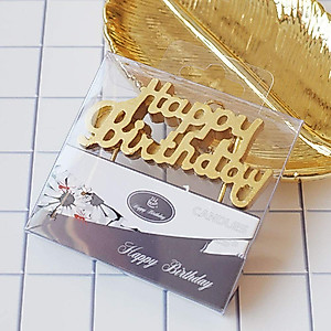 Rose Gold Happy Birthday Letter Candle for Cake,Alphabet Birthday Candle for 1 2 3 4 5 6 7 8 9 10 Years Old Party Cake,1st 2rd 3nd 4th 5th 6th 7th 8th 9th 10th Cake Topper (Gold)