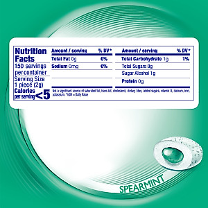 Mentos Pure Fresh Sugar-Free Chewing Gum with Xylitol, Spearmint, 15 Piece Bottle (Bulk Pack of 10)