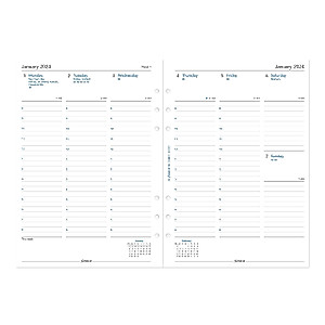 Filofax Calendar Diary Refill, A5 Size, Week-to-View with Appointments, Vertical, Multi-Fit, White Paper, English, 2024 (C68521M-24)