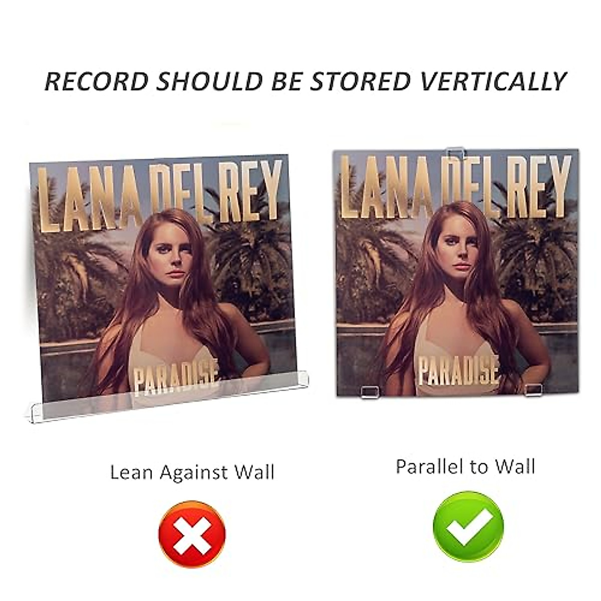 Antilope 6 Sets 18Pcs Vinyl Record Wall Mount Display Holder No Screws, Self Adhesive Clear Acrylic Vinyl Record Hangers Shelf for Album Covers Display and Home Wall Decoration -Single LP