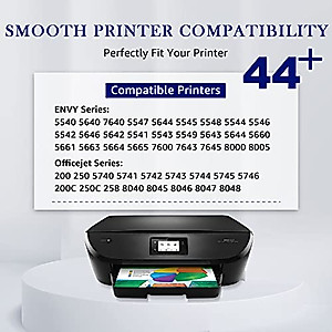 62XL Ink Cartridges Replacement for HP 62XL Ink Cartridge Combo Pack for HP Envy 5540 5640 5660 7640 7645 OfficeJet 5740 5745 8040 OfficeJet Mobile 250 200 Printer (1 Black, 1 Tri-Color)
