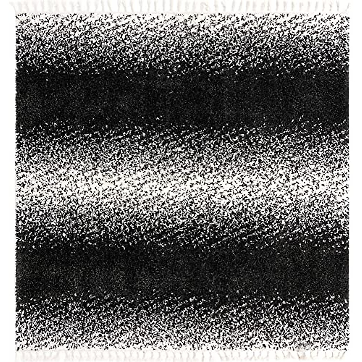Unique Loom Hygge Shag Collection Area Rug - Gradient (7' 10" Square, Black and White)
