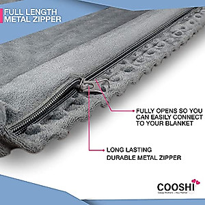 Cooshi Duvet Cover for Weighted Blankets - 60 x 80 - Soft Minky Dot - Grey