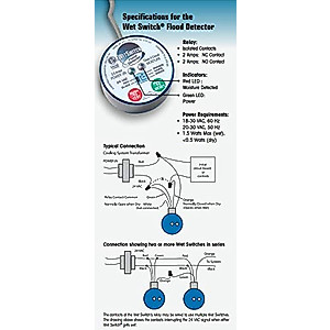 Diversitech Wet Switch Flood Detector, 8" x 1.55" x 9.6" (WS-1)