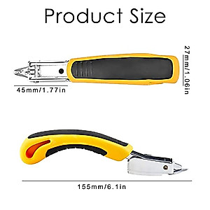 GEARLINTON Staple Remover Heavy Duty for Upholstery Staple Puller Lifter with Ergonomic Handle for Removing Nails in Furniture Carpet Floor Carton, Yellow