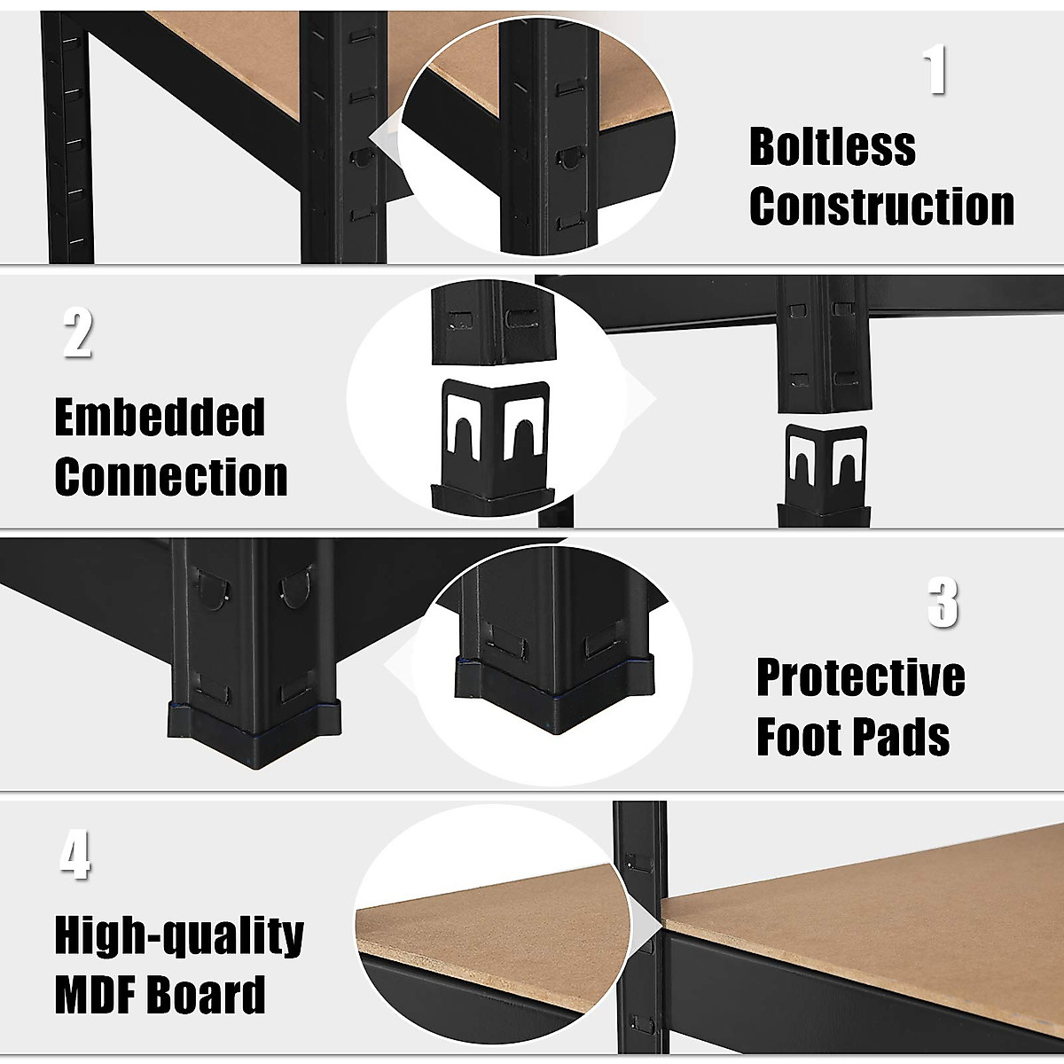 Giantex Storage Rack Shelving Unit Storage Shelf Steel Garage Utility Rack 5-Shelf Adjustable Shelves Heavy Duty Display Stand for Books, Kitchenware, Tools Bolt-Free Assembly 36"x 16"x 72” (1)