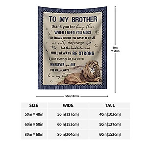 Julazy Gifts for Brother Throw Blanket 60"x 50", Brother Gifts from Sister, Birthday Gifts for Brother, Funny for Brother, Best Graduation Gift Ideas