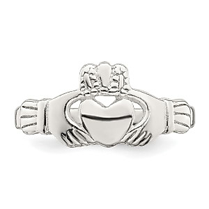 925 Sterling Silver Irish Heart Love Claddagh Celtic Ring Size 7