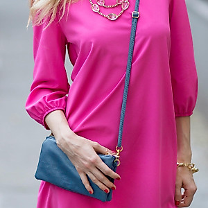 Clutch Purse Wristlets for Women - Small Clutch Purses for Women, Wristlet Wallets for Women, Casual Clutch Purse, Vegan Leather Wristlet with Shoulder and Wrist Strap, Crossbody Bags for Women