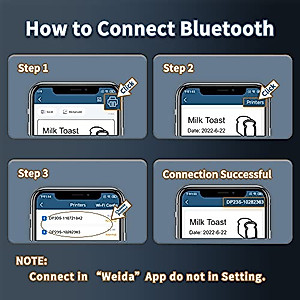 DETONGER Label Maker DP23S Thermal Portable Bluetooth Barcode Label Maker with 1 Pack 50x30mm Label Sticker for Home Office Organization Commercial Use, Android & iOS,Black