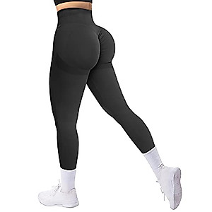 A AGROSTE Seamless Scrunch Butt Lifting Workout Leggings for Women Booty High Waisted Yoga Pants Contours Ruched Tights