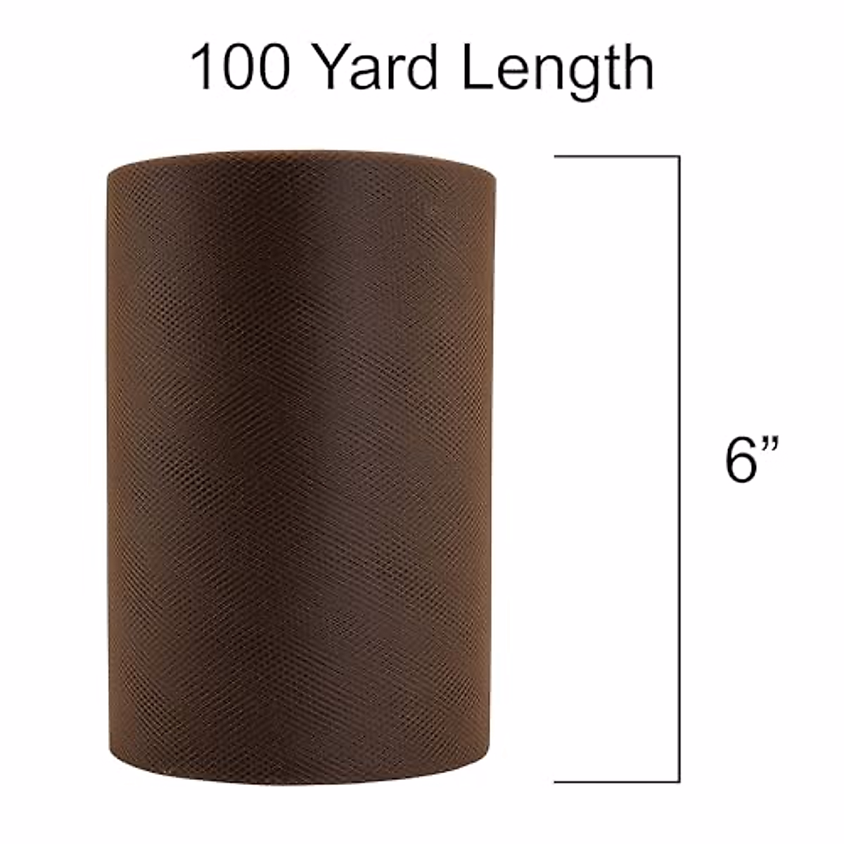 Tulle Fabric Roll | 6” by 100 Yards | Polyester Spool for Crafts Decorations Tutu Weddings Costumes Skirts Parties and More – by Craft Forge (Brown)