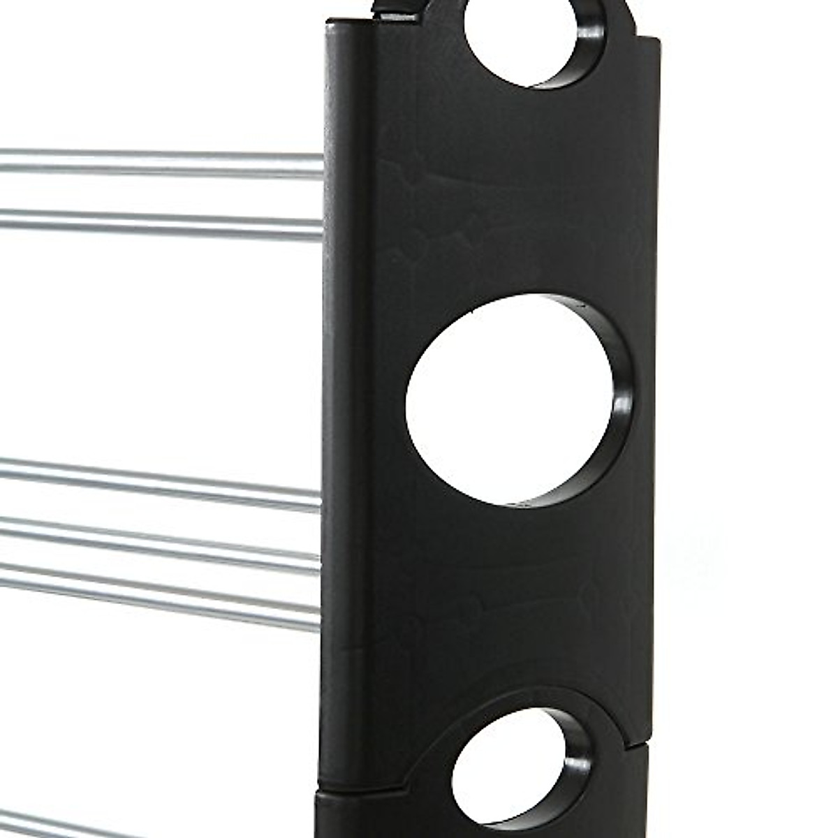 Crazyworld 10 Tier Stainless Steel Shoe Rack / Ribbon Storage Stackable Shelves, Holds 50 Pairs Of Shoes,60.6" x 38.2" x 7.5" ,Black & Silver