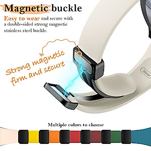 Magnetic Silicone Bands for Samsung Galaxy Watch 7 6 5 4 FE 40mm 44mm,20mm Soft Silicone with D-Buckle Slim Wistband Sport Strap for Galaxy Watch 6 classic/5 Pro/4 Classic/Active 2 Band Women Men