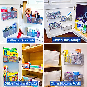 SLIM CADDY Cabinet Organizer | Optimize Your Cabinet Space | Inside Cabinet Door Storage | Durable, Slender Design| Lid Organizer, Bathroom Makeup Organizer, and More |2 pack, 8”L x 3.5”H x 1.8”D each