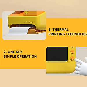 Kids Camera Instant Print, 48 Mega Pixels and 1080P Resolution HD Digital Video Cameras for Girls Boys 3-12 Years Old with 32GB SD Card,Color Pens,Print Papers(Yellow)