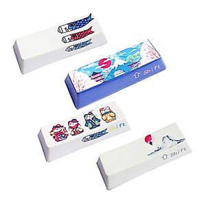 Handmade Individuation Customized 2.75u Shift Keycap Thick PBT Dye-Sublimation Key Cap OEM Profile for Cherry MX Gaming Mechanical Keyboard (Ink and wash)