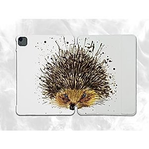 Cute Painted Hedgehog Animal case Compatible with iPad Mini Air Pro 7.9 8.3 9.7 10.2 10.9 11 12.9 inch Pattern Cover New 2022 2021 Trifold Stand 3 4 5 6 7 8 9 Generation 356 (10.2" 7/8/9 gen)