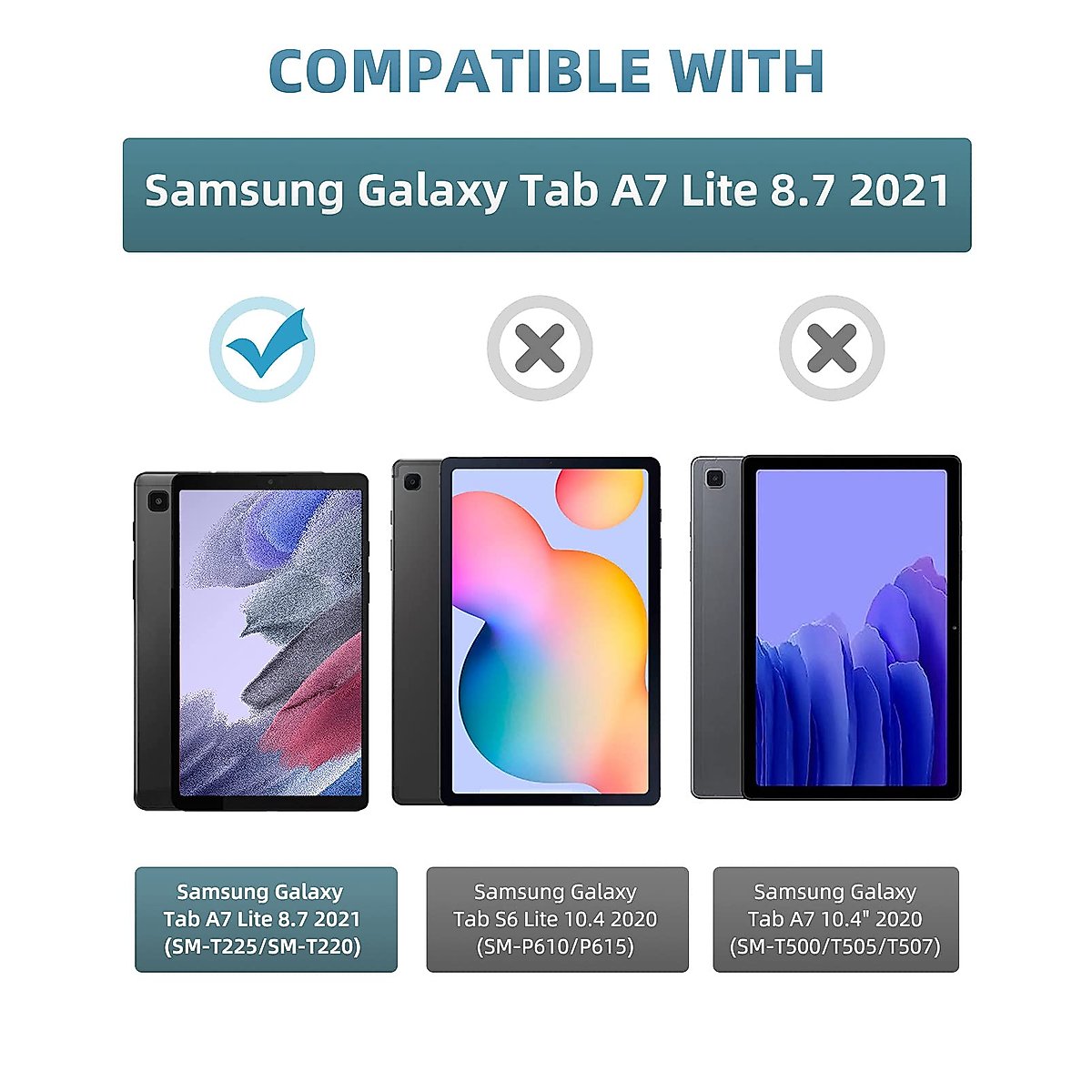 MoKo Case Fits Samsung Galaxy Tab A7 Lite 8.7 Inch SM-T225/T220/T227, Slim Lightweight Smart Case Trifold Stand Case with Soft TPU Translucent Frosted Back Shell for Galaxy Tab A7 Lite - Blue Sky Star