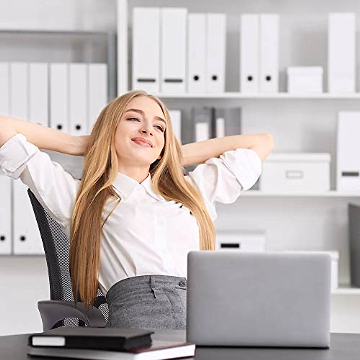 Office Chair Desk Chair Computer Chair Ergonomic Mid Back Mesh Chair with Lumbar Support & Armrest Modern Adjustable Height Swivel Task Executive Chair for Women Men Adult, Black