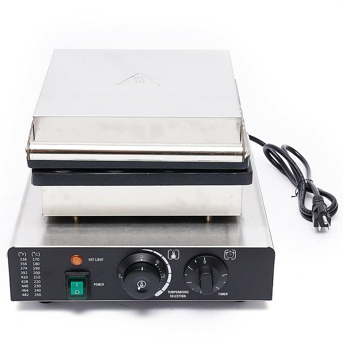 Commercial Round Waffle Maker, Mini Belgian Waffle Iron 16 Grids 1750W Electric Nonstick Waffle Machine Maker Stainless Steel Waffle Baker for Restaurant, Snack Bar, Bakery