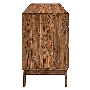 Modway Soma 8-Drawer Double Dresser in Walnut, 62 x 18.5 x 30
