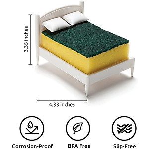 KINTAN Kitchen Sponge Holder, Storage Box for Scrubbing Cloth Creative Sponge Storage Bed, Kitchen Bathroom Drain Stand