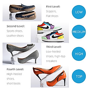 Yashong Shoe Slots Organizer, 20PCS Adjustable Double Layer Stack Shoe Rack, 50% Space-Saving Storage Rack Holder, White