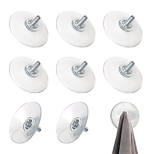 LVOERTUIG Suction Cup,8PCS Glass Suction Pads,Screw Suction Cup,Non-Slip Shower Caddy Connectors Suction Cups,Durable Strong Adhesive Suction Holder for Kitchen Bathroom Window Glass Door(Clear)