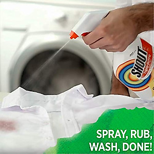 Shout Active Enzyme Laundry Stain Remover Spray, Triple-Acting Formula Clings, Penetrates, and Lifts 100+ Types of Everyday Stains - Prewash Spray 22oz
