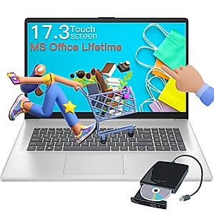 HP 17-inch Touchscreen Business Laptop - 17.3" Display, 2024 Microsoft Office Lifetime, CD/DVD Drive, AMD Ryzen 5 7530U(Beats i7-1165G7, Up to 4.5Ghz), 32GB RAM 1TB SSD, Windows 11 Pro, Numeric Keypad