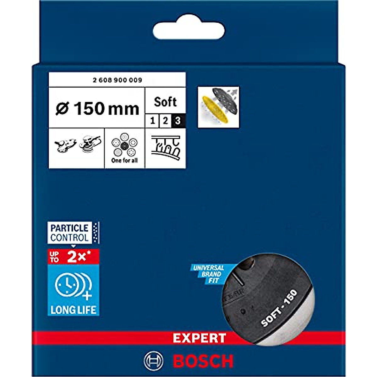 Bosch Professional 1x Expert Multihole Backing Pad for Bosch (Version soft, Ø 150 mm, Accessories Random Orbital Sander)