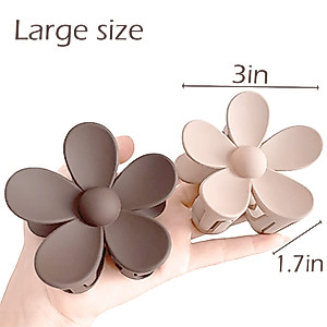 Flower Hair Clips 8PCS Hair Claw Clips For Women Thick Hair Matte Large Claw Clips Hair Jaw Clips Cute Big Dasiy Hair Clips Non Slip Strong Hold For Women Thin Hair, Hair Accessories For Women Girls