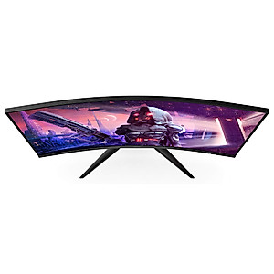 AOC Gaming CQ32G2SE - 32 Inch QHD Curved Monitor, 165Hz, 1 ms MPRT, VA, AMD FreeSync Premium, Low Input Lag, Speakers (2560x1440 @ 165Hz, 250 cd/m², HDMI/DP)