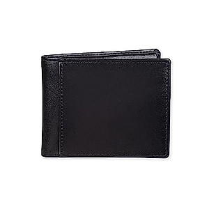 Amazon Essentials Men's Bifold Wallet with Coin Pocket, Black, One Size