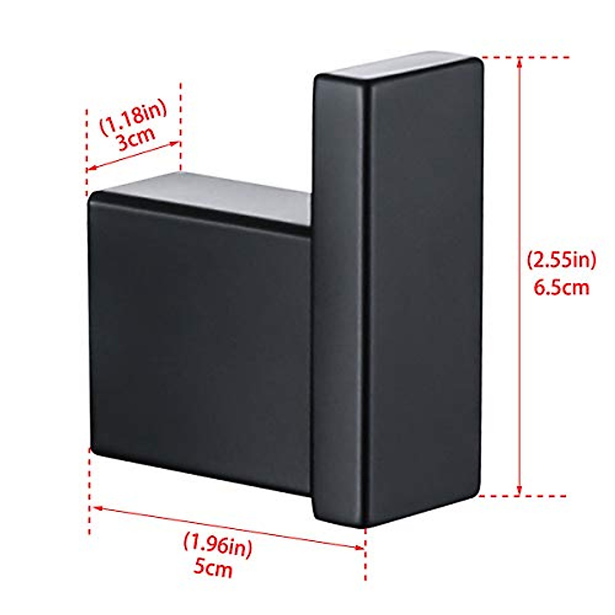 RANDOM Black Towel Hooks,Bathroom Hardware Accessories Hook SUS 304 Stainless Steel Matte Black Robe Hook for Bathroom Kitchen,Contemporary Style Wall Mounted 2 Pack.