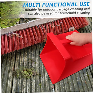 MUCKLILY Garbage Cleaning Dustpan Upright Pans Household Dustpans Garden Dustpans Commercial Sweeping Supplies Trash Scoop Small Dust Pan Kitchen Dustpans Trash Cleaning Shovels Red Plastic