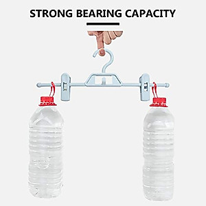 YARNOW Pants Hangers, 10PCS Adjustable Clothes Hangers, Adjustable Clips Pants Hanger, Slack, Trouser, Jeans, Towels for Newborn, Adults Clothes, Blue