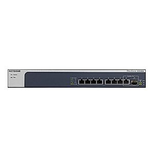 NETGEAR 8-Port 10G Multi-Gigabit Ethernet Unmanaged Switch (XS508M) - with 1 x 10G SFP+, Desktop/Rackmount, and ProSAFE Lifetime Protection, Black, Grey