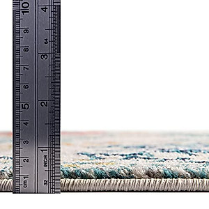 Unique Loom Positano Collection Coastal Modern Turtles Beige Area Rug (5' x 8')