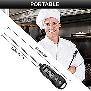 BRAPILOT Digital Food Meat Candy Thermometer - FT200 Instant Read Probe Thermometer Backlit Auto Off Waterproof for Cooking BBQ Kitchen Grill Milk (Black Color)