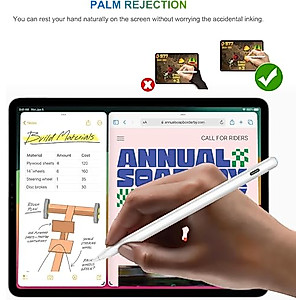 Pencil 2nd Generation Magnetic Wireless Charging: HATOKU Stylus Pen for iPad with Tilt Sensitvity Palm Rejection for iPad Air 3 4 5th M2 - iPad Mini 5 6th - iPad 6 7 8 9 10 Gen - iPad Pro 11 12.9 M4
