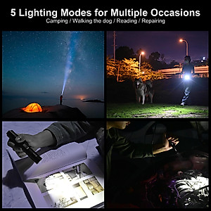 WUBEN L50 Rechargeable Flashlight, 1200 High Lumens Tactical Super Bright LED Flashlight, 5 Modes & IP68 Waterproof Pocket EDC Flash Light for Emergency, Rescue, Inspection, Repair